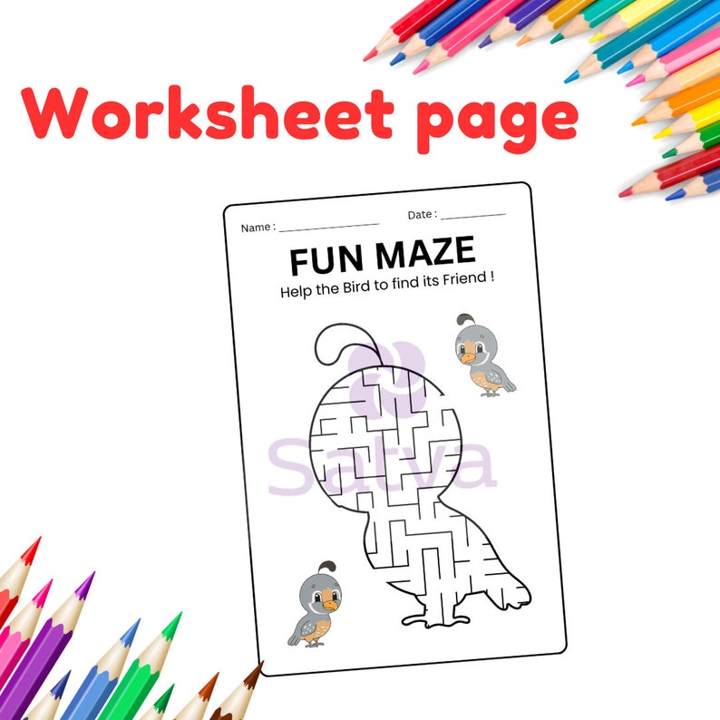 Kids Fun Maze Activity Worksheets: 20 Toddler Games (digital Download ...