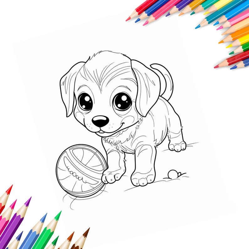 Easy Cute Puppies Coloring Pages, 50 High Quality Coloring Books ...