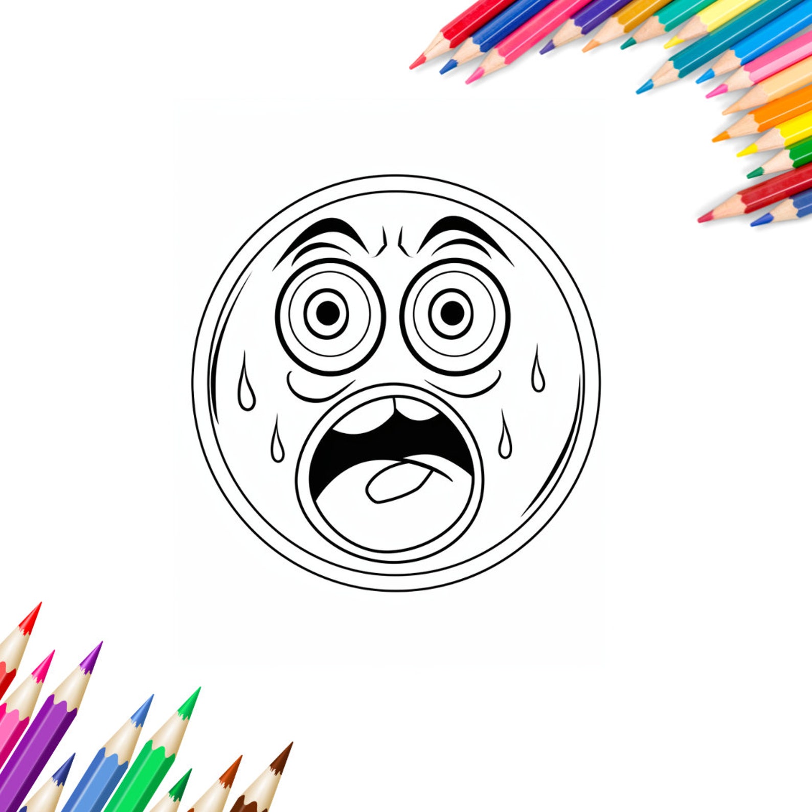 Emoji Coloring Book: 55 Printable Smiley Face Pages (letter & A4) - Etsy