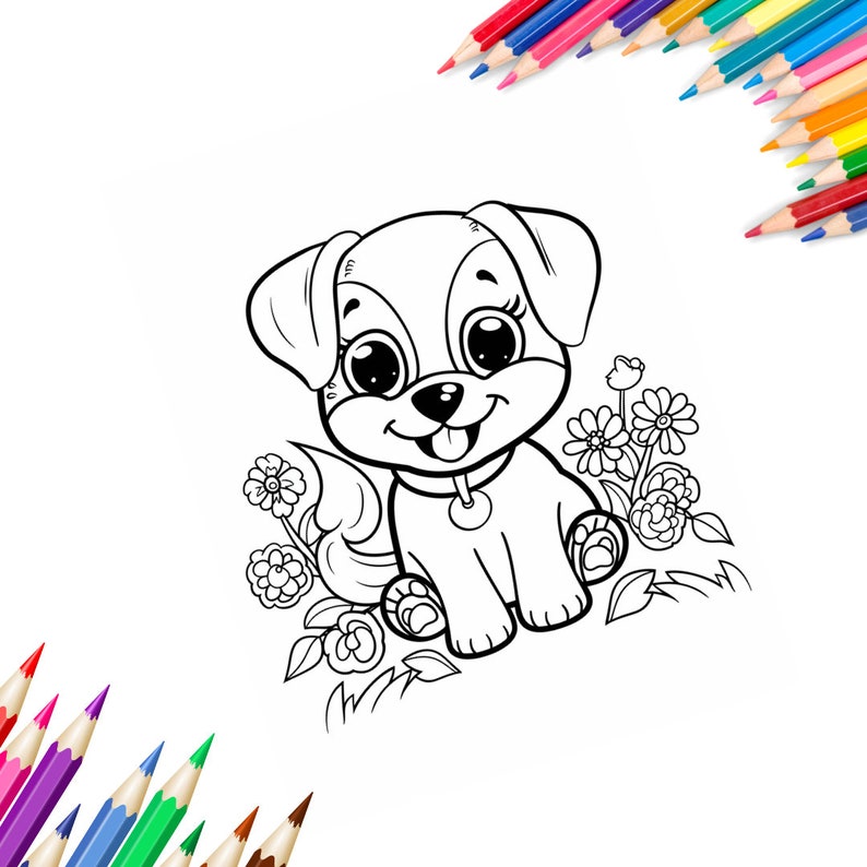 Easy Cute Puppies Coloring Pages, 50 High Quality Coloring Books ...