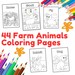 Farm Animals Coloring Pages: Kids Activity, 44 Printables (letter & A4 ...