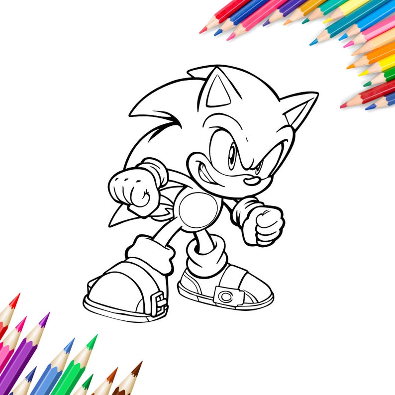 Easy Sonic Coloring Pages for Kids, 50 High Quality Sonic Coloring ...