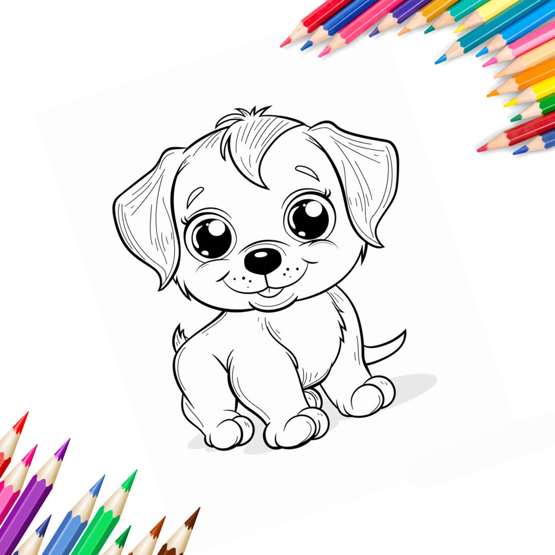 Easy Cute Puppies Coloring Pages, 50 High Quality Coloring Books ...