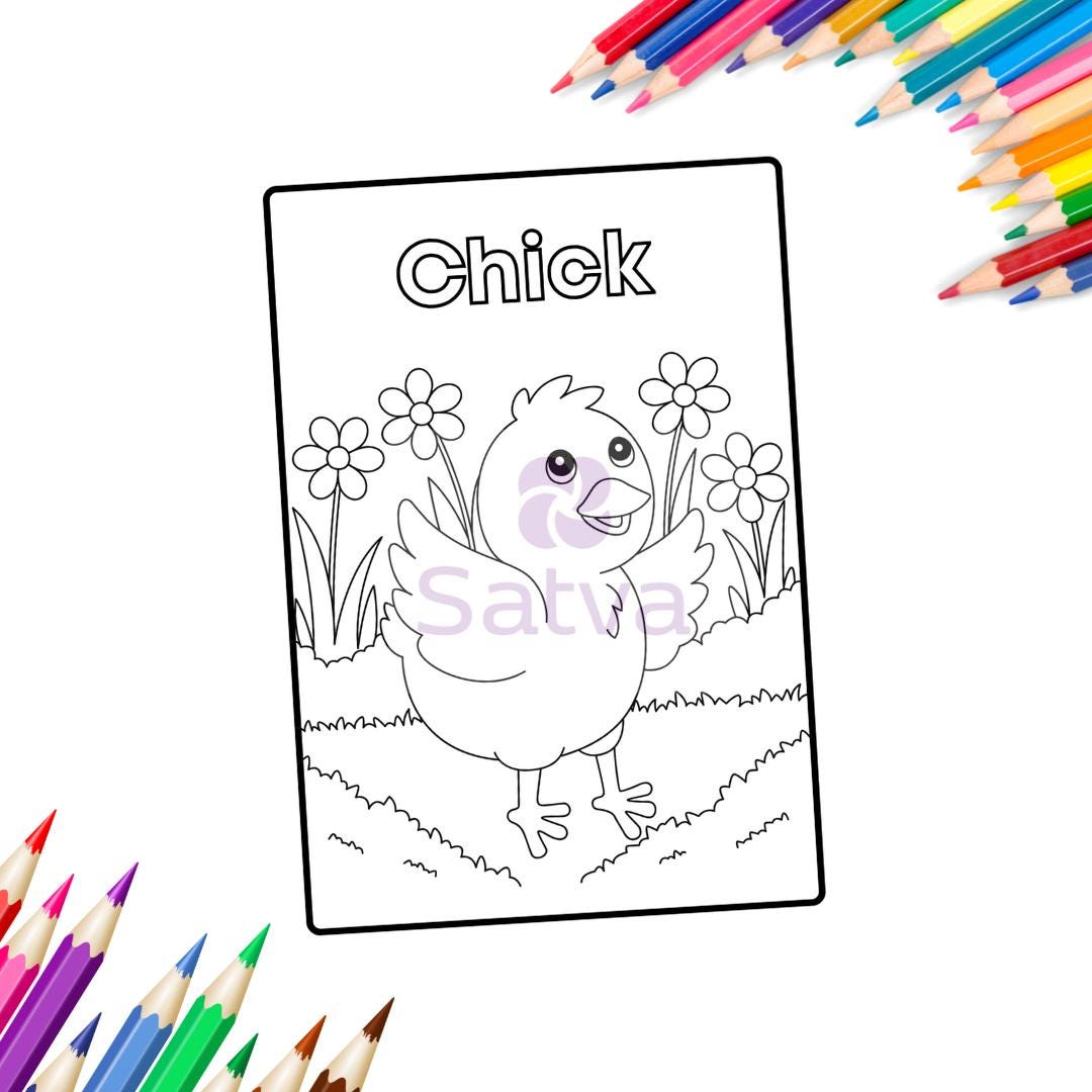 Farm Animals Coloring Pages: Kids Activity, 44 Printables (letter & A4 ...