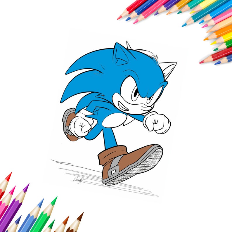 Easy Sonic Coloring Pages for Kids, 50 High Quality Sonic Coloring ...