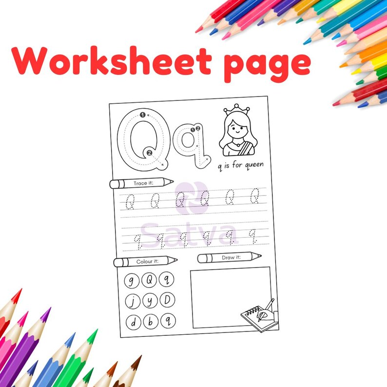 Alphabet Tracing Worksheets: Kids Learning Activity (digital Download ...
