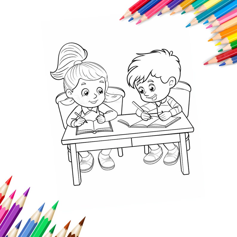 60 Kids Activity Coloring Pages: Printable Letter & A4 Size (digital ...