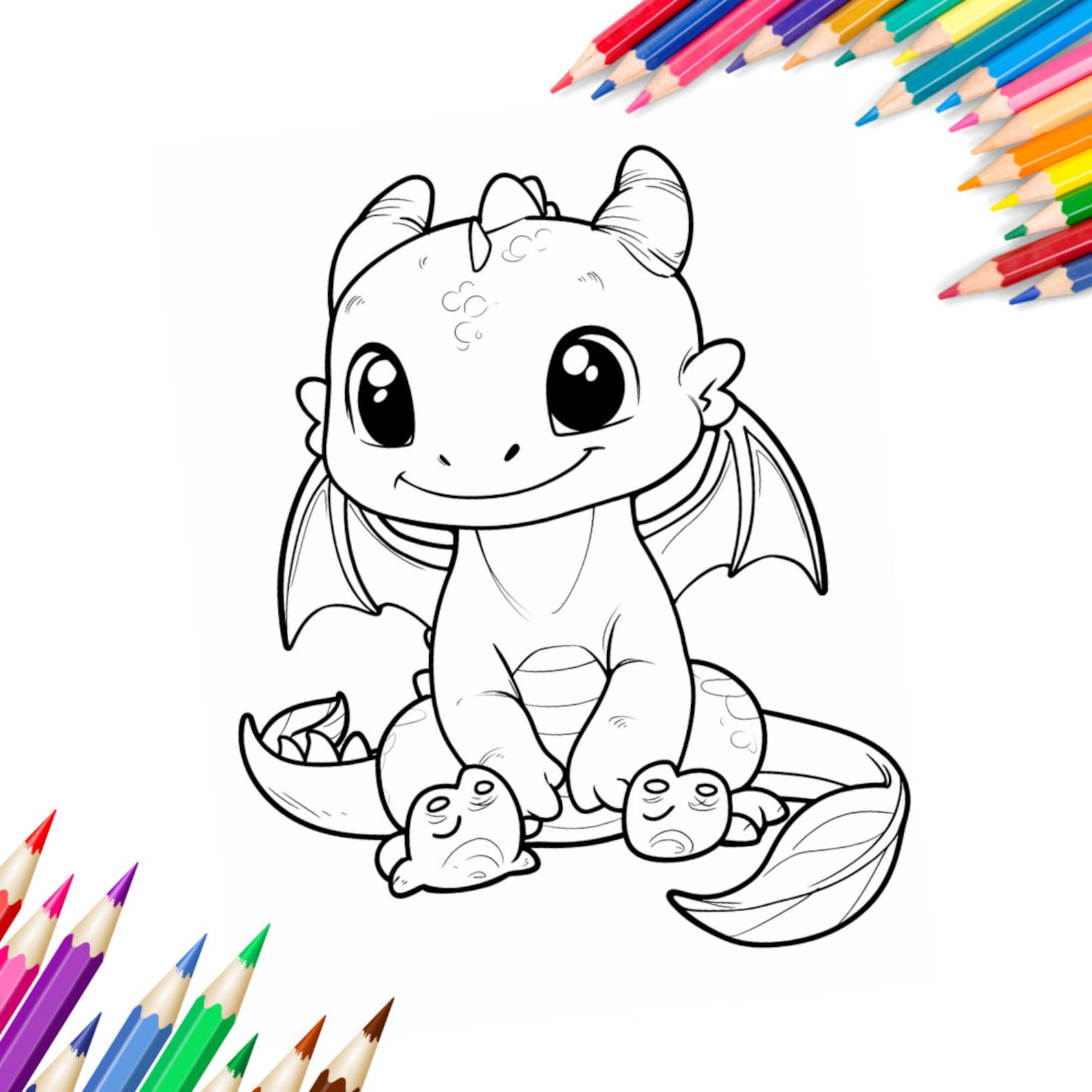 Dragon Coloring Pages: 50 Kids Activity Designs (printable) - Etsy