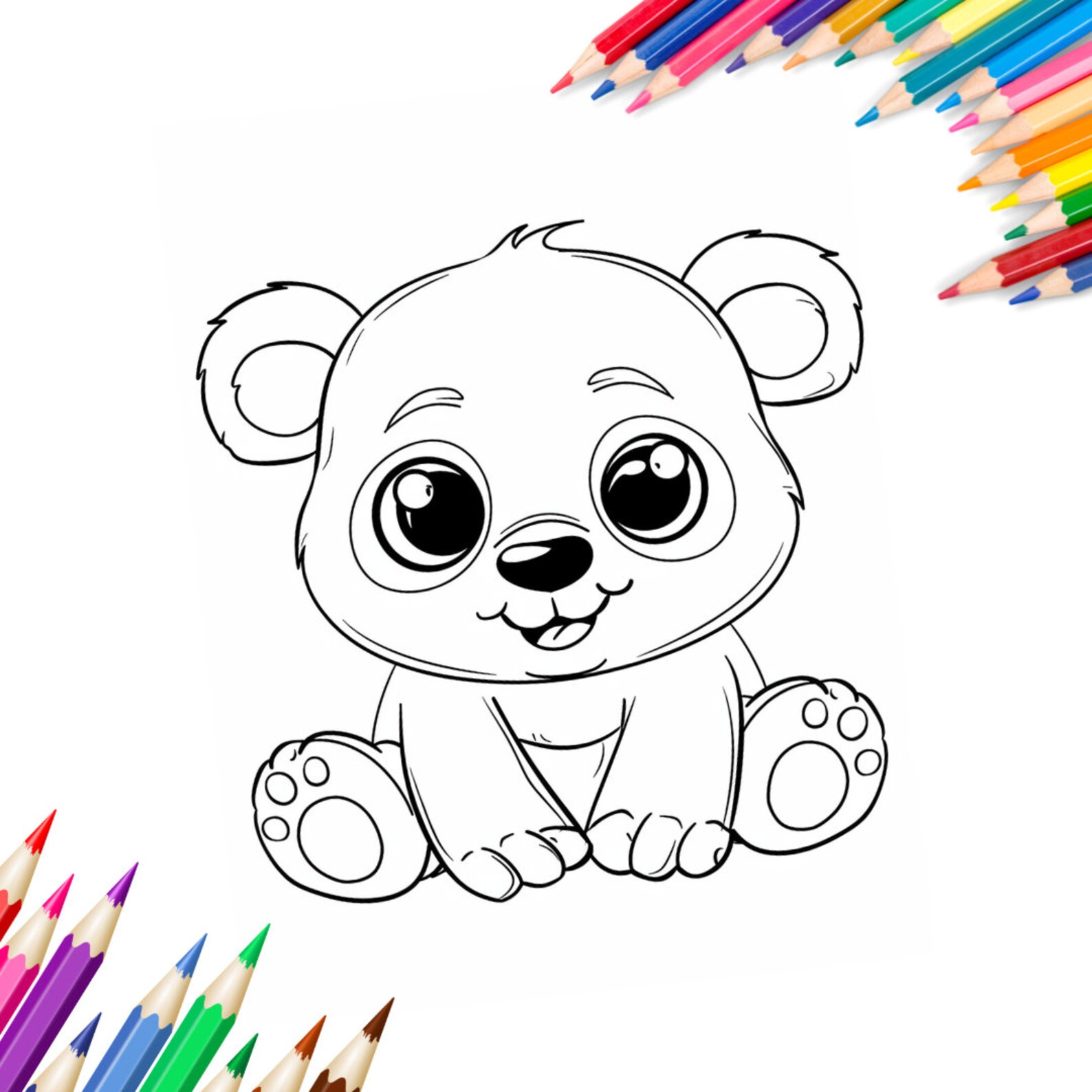 Easy Panda Coloring Pages, High Quality Coloring Books, Printable ...