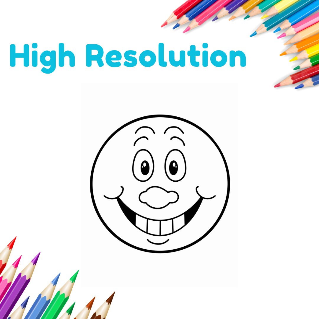 Emoji Coloring Book: 55 Printable Smiley Face Pages (letter & A4) - Etsy