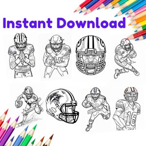 Football Coloring Pages, Printable Kids Activity (letter & A4) - Etsy