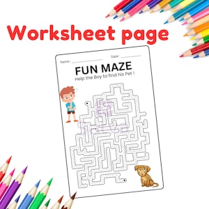 Kids Fun Maze Activity Worksheets: 20 Toddler Games (digital Download ...