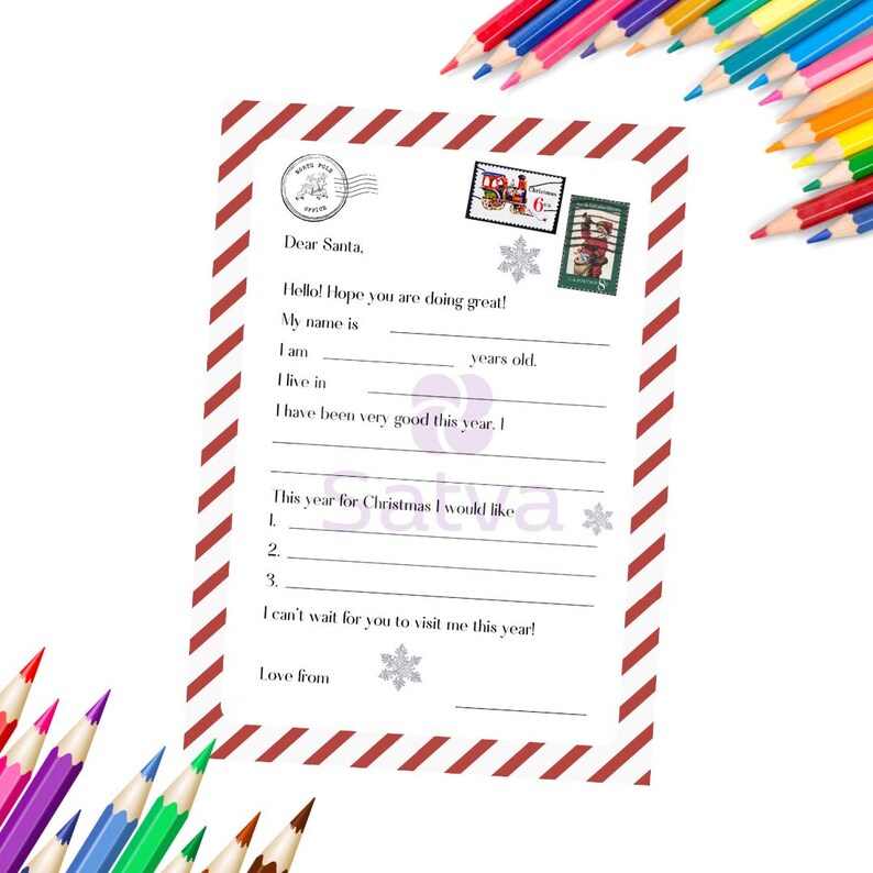 Letter to Santa Activity Worksheet: Kids Christmas Wish List (digital ...