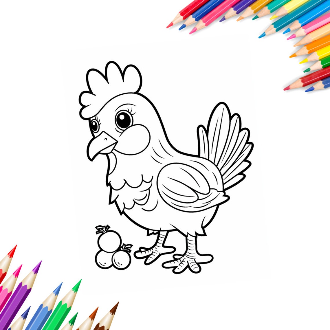 Easy Animal Coloring Pages, Kids & Toddler Coloring Pages, 40 High ...