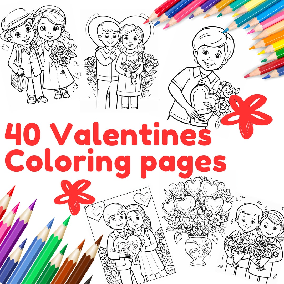 Easy Valentine Coloring Pages for Kids, High Quality Kid's Valentine ...