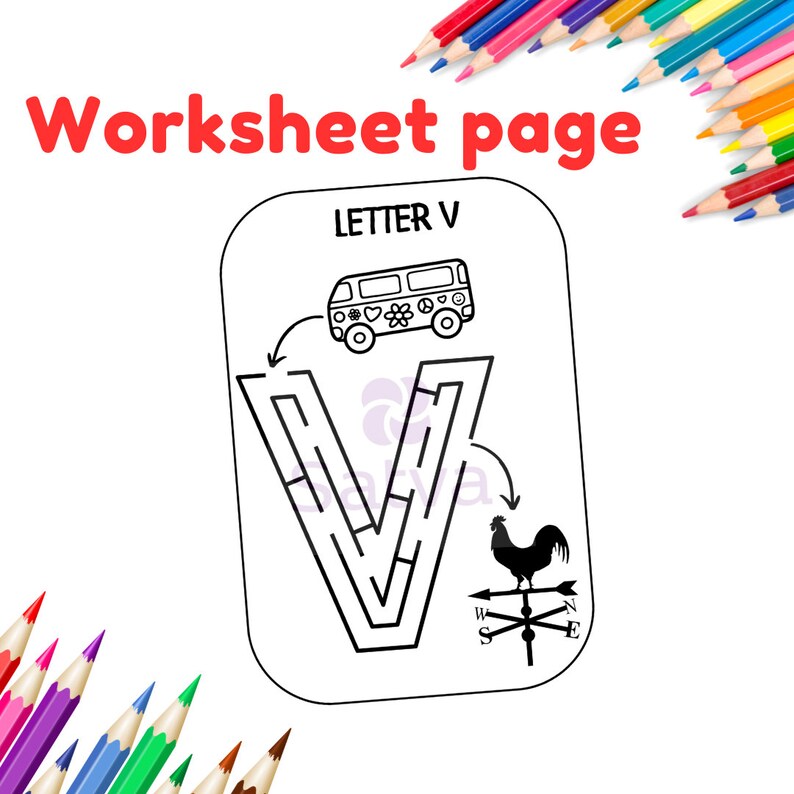 ABC Maze Worksheets for Kids: Homeschool Printable (digital Download ...