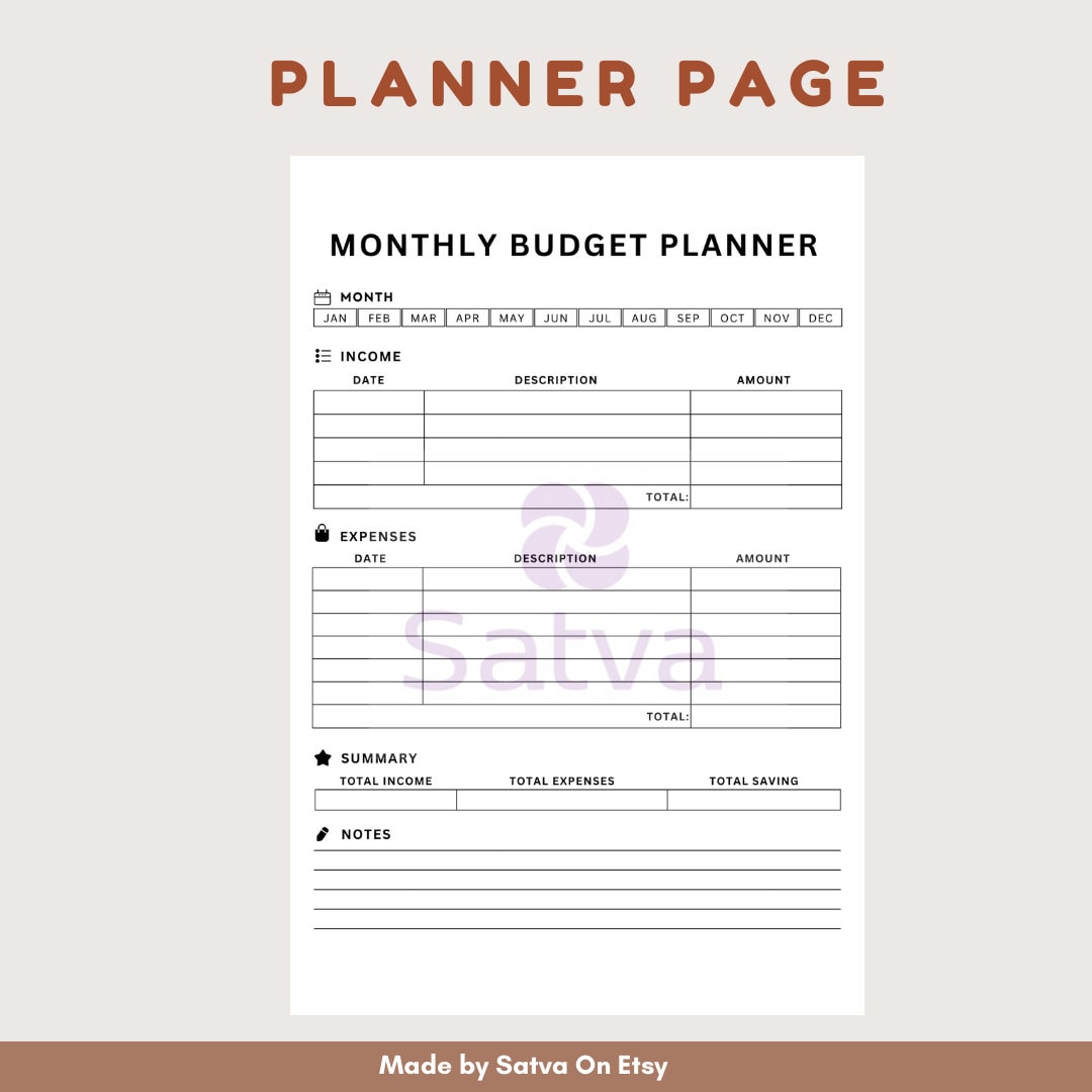 Monthly Budget Planner Printable BUNDLE PACK Finance Planner, Budget ...