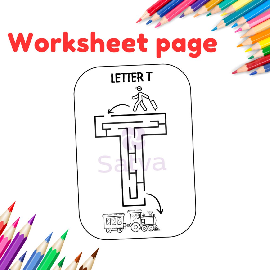 ABC Maze Worksheets for Kids: Homeschool Printable (digital Download ...