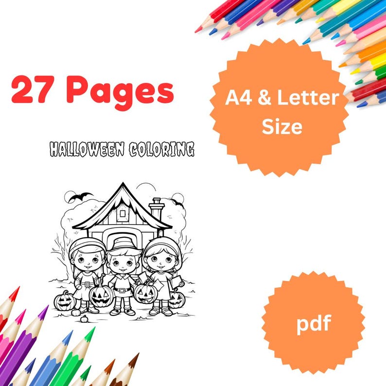 Halloween Coloring Pages for Kids: 27 Printable Designs (letter & A4 ...