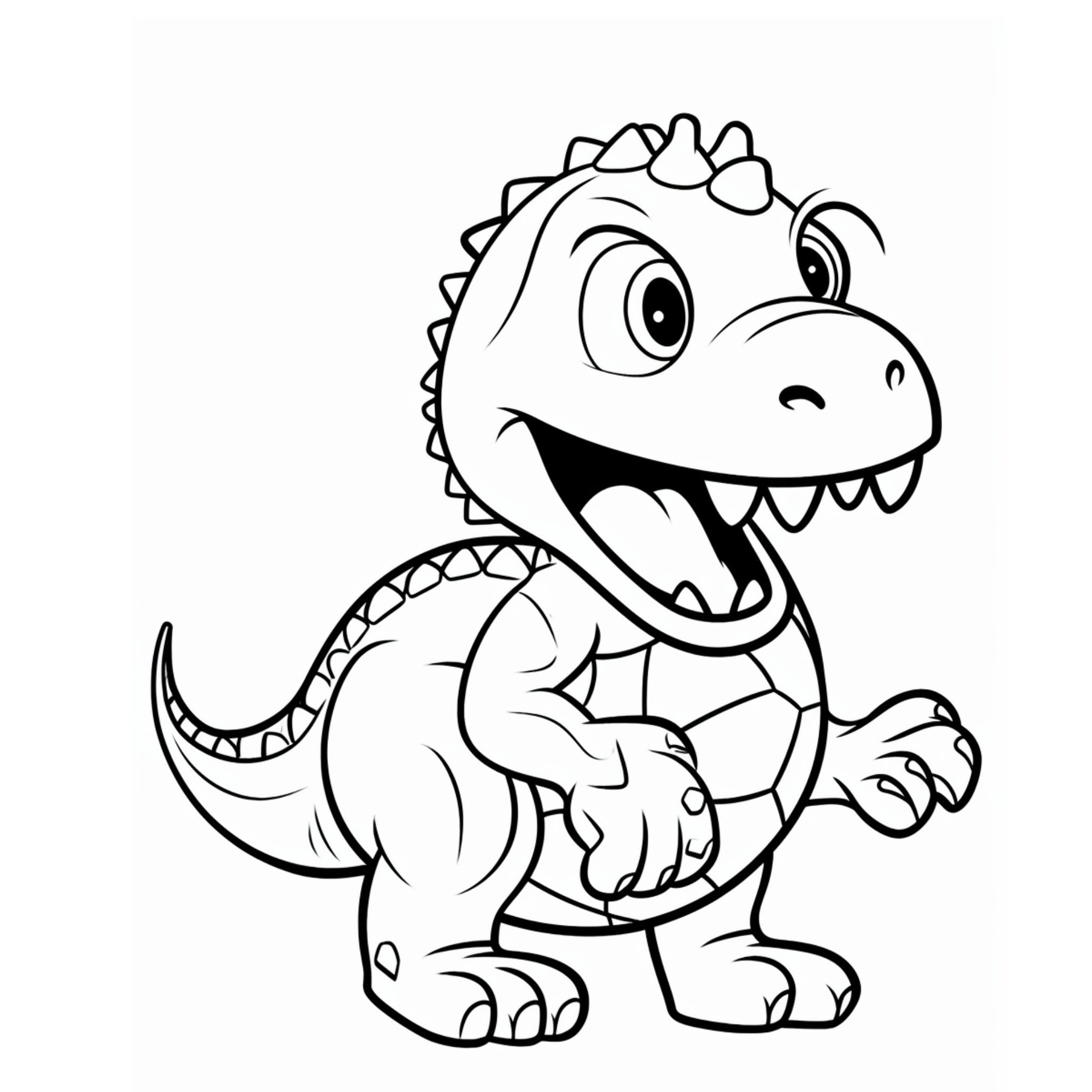 Easy Dinosaur Coloring Pages 40 Pages for Kids Toddlers Preschoolers ...