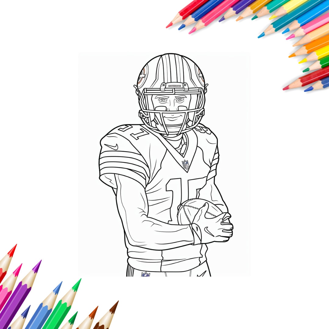 Football Coloring Pages, Printable Kids Activity (letter & A4) - Etsy