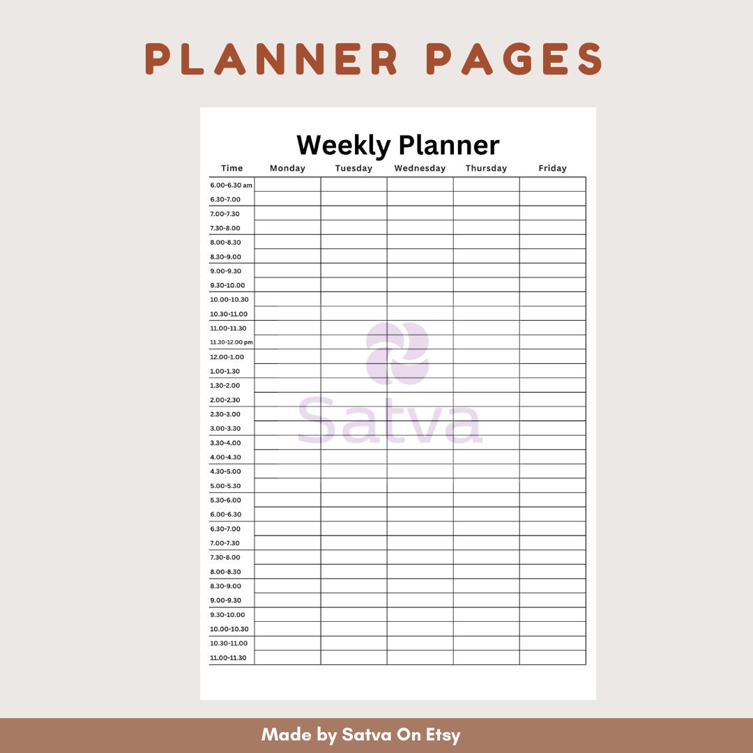 Weekly Planner Printable Bundle, Productivity Planner, Work From Home ...