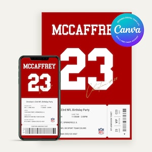 Editable San Francisco 49ers Birthday Invitation | Canva Digital ...