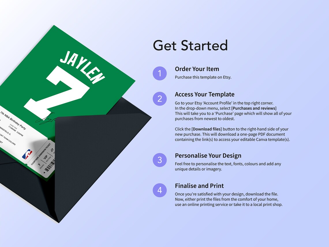 Editable Boston Celtics Birthday Invitation | Canva Digital Template ...