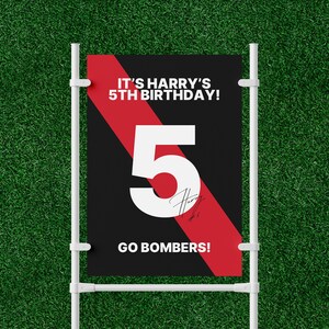 Printable Essendon Bombers Welcome Sign | Canva Digital Template ...