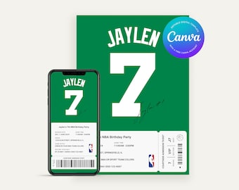 Editable LA Lakers Birthday Invitation | Canva Digital Template ...