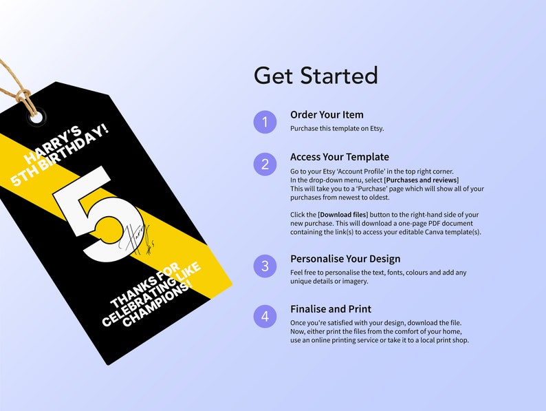 Printable Richmond Tigers Gift Tags | Canva Digital Template | Editable ...