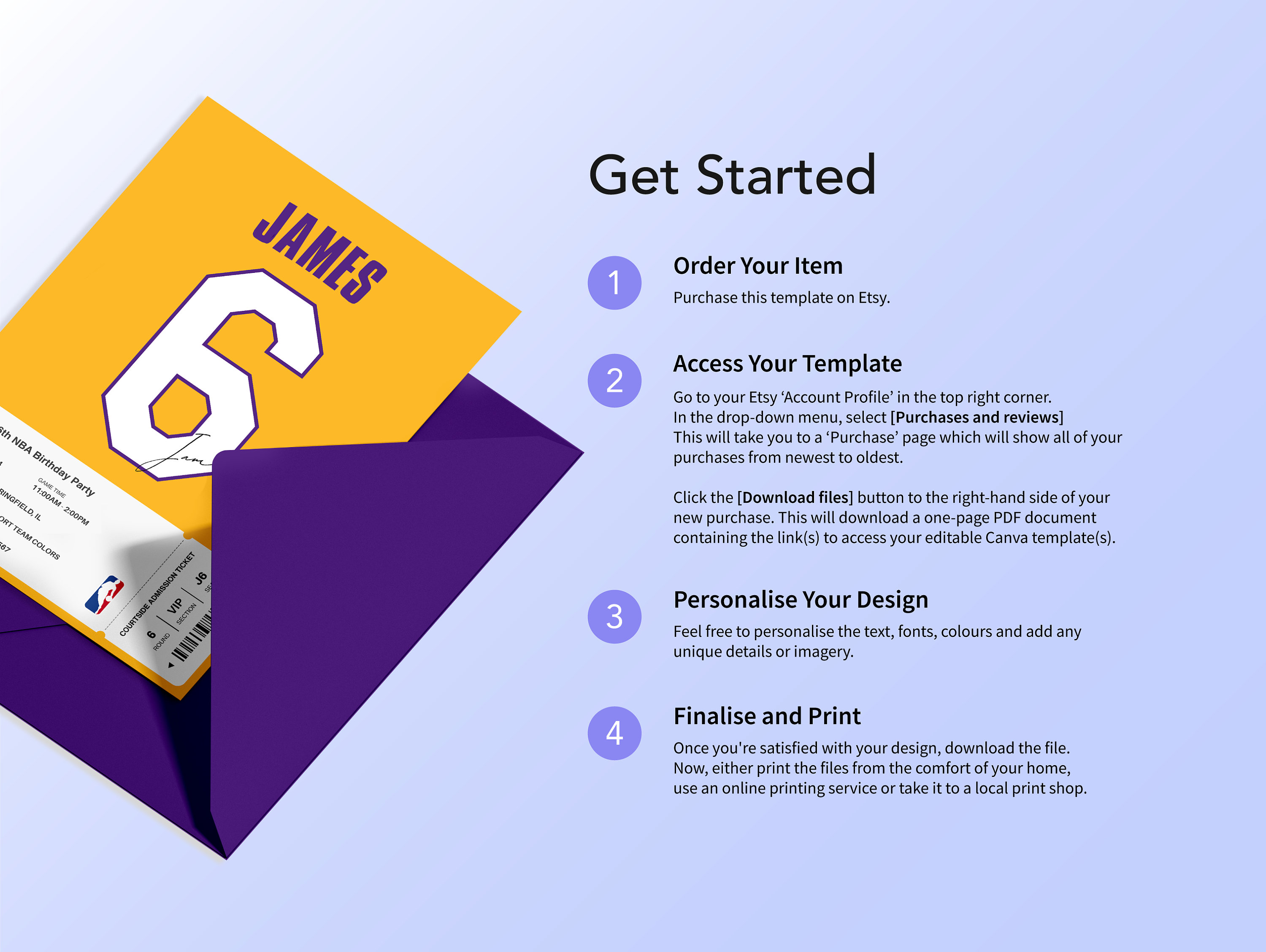 Editable LA Lakers Birthday Invitation | Canva Digital Template ...