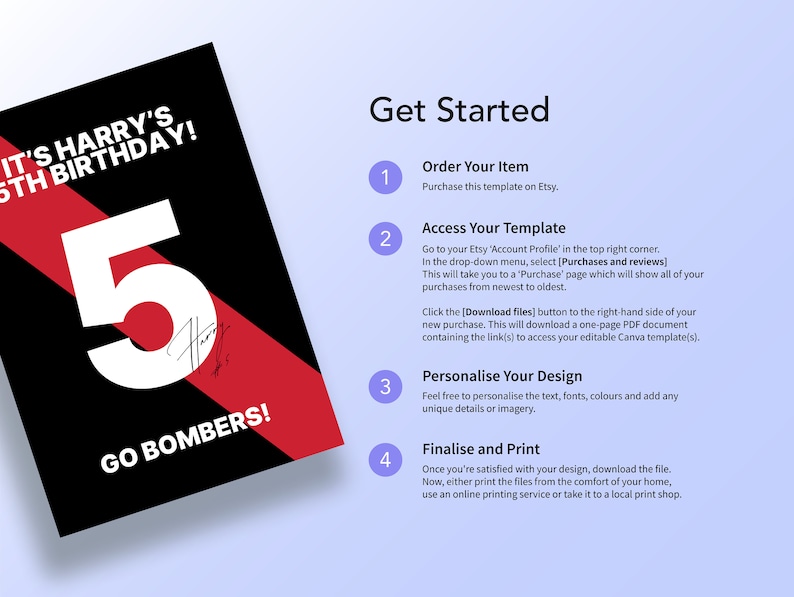 Printable Essendon Bombers Welcome Sign | Canva Digital Template ...