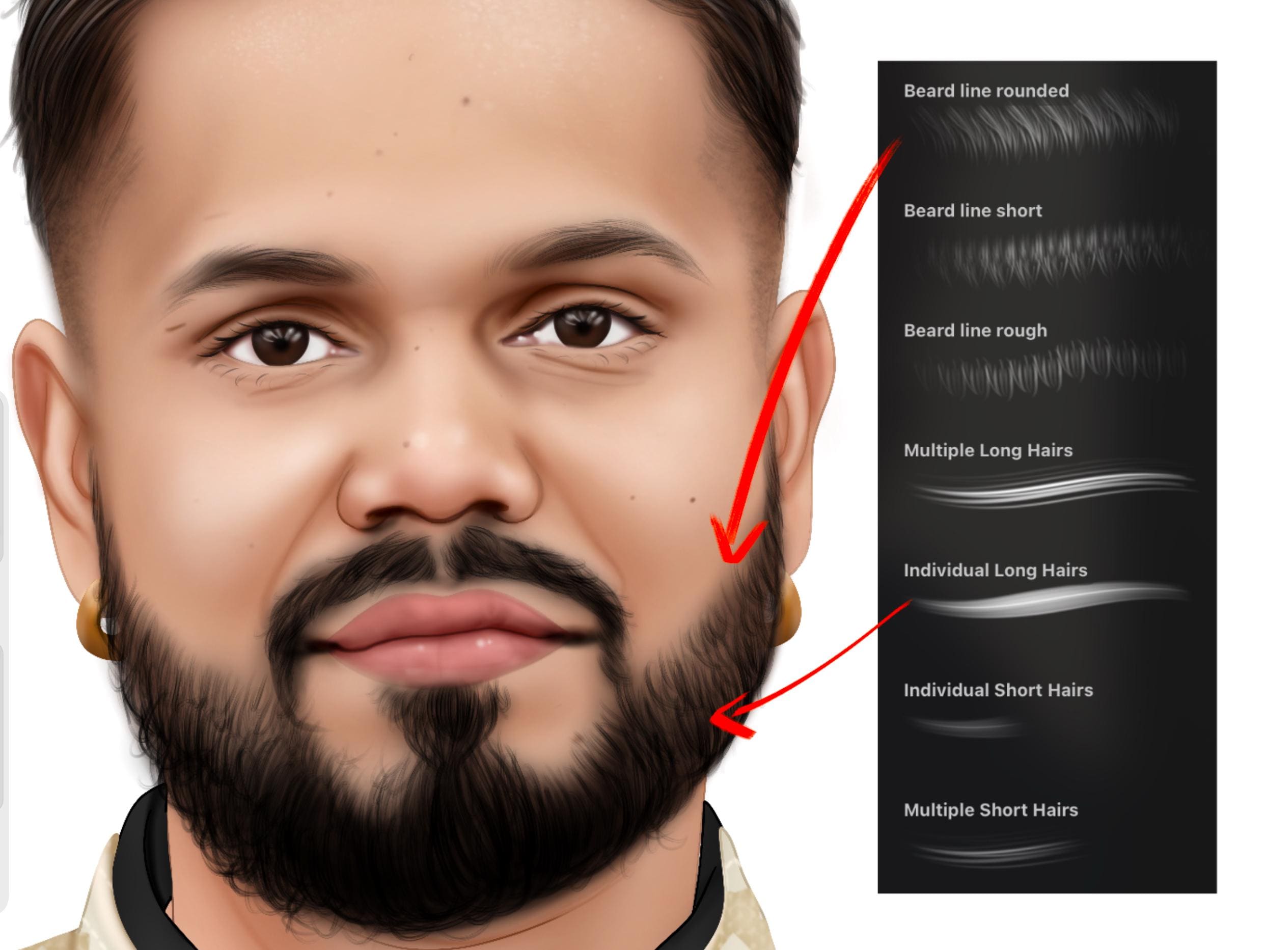 18 Procreate Hair Beard and Stubble Brush Set! Stubble, 5 O'clock ...