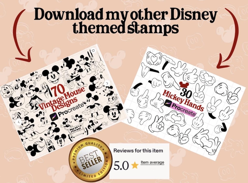 Disney Characters Stamps for PROCREATE! Magical Line Art Style Princess ...