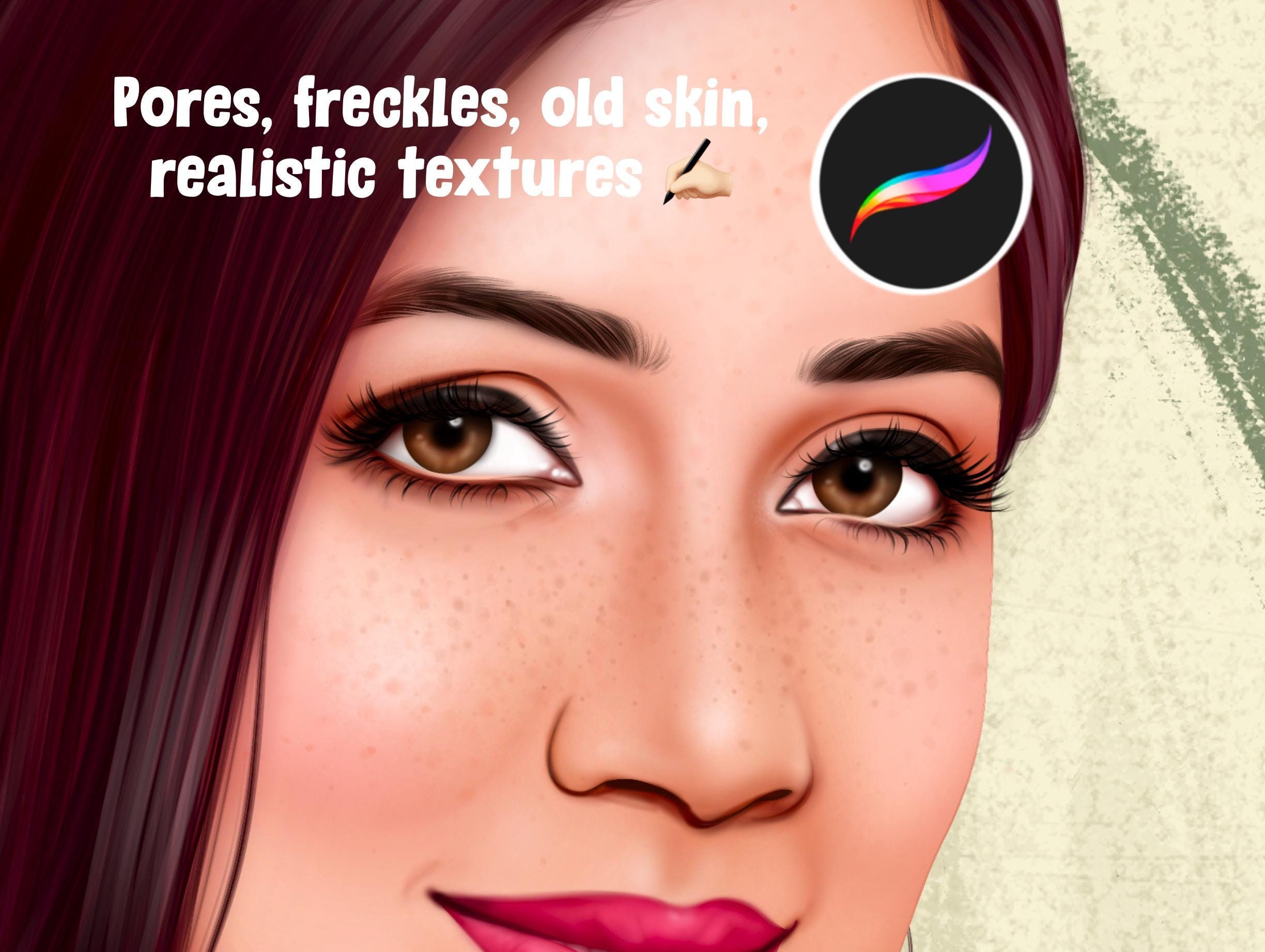 Skin Texture Brushes, REALISTIC Skin for Digital Art on PROCREATE - Etsy