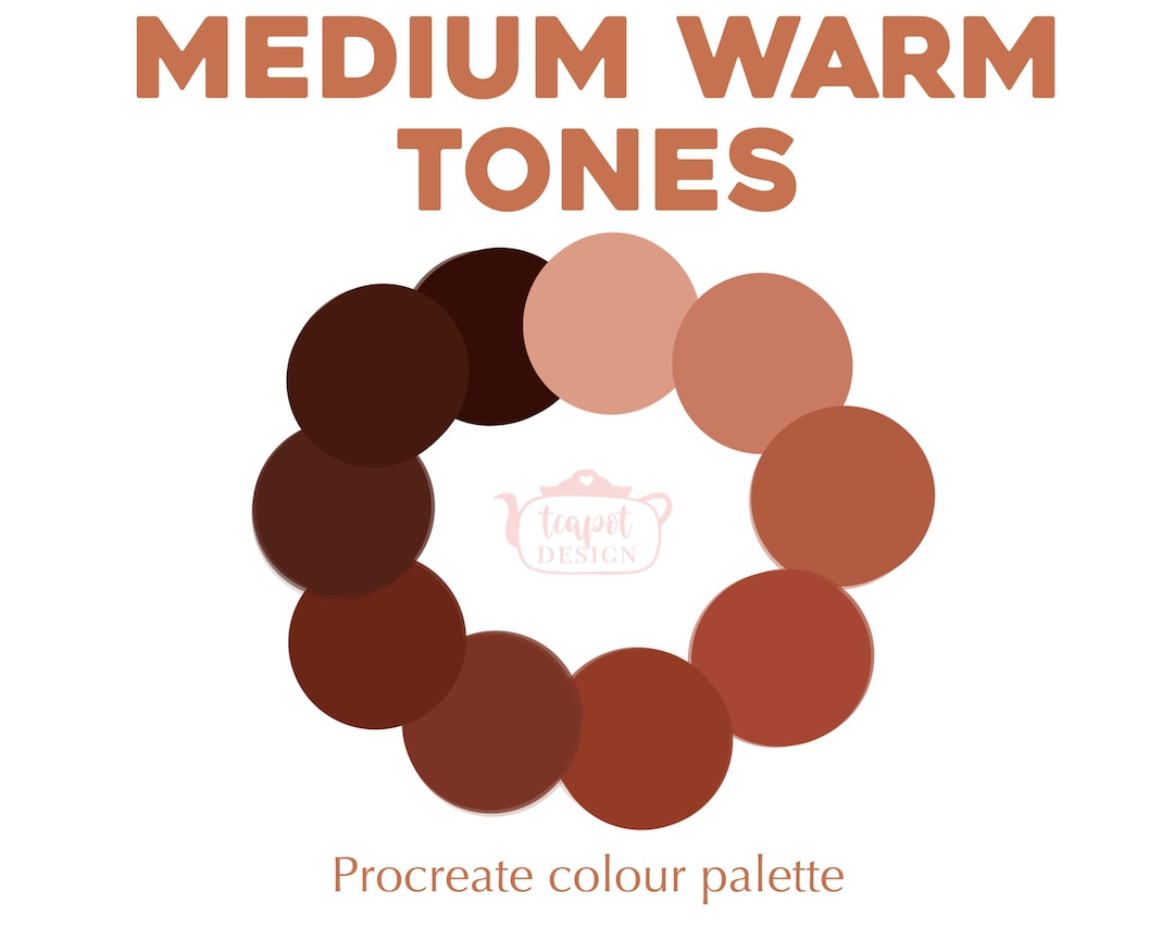 Medium/ Warm Skin Tone Palette for PROCREATE - Etsy