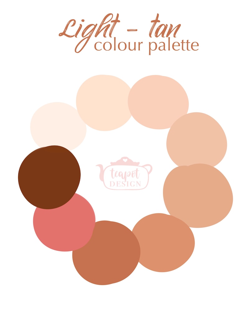 Tan Skin Tone Palette for PROCREATE - Etsy