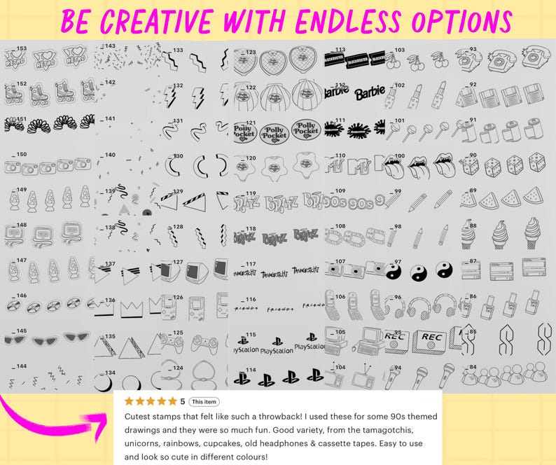 Y2K 90's Emo Nostalgic Procreate Stamp Designs! Digital Brushes, Cute ...