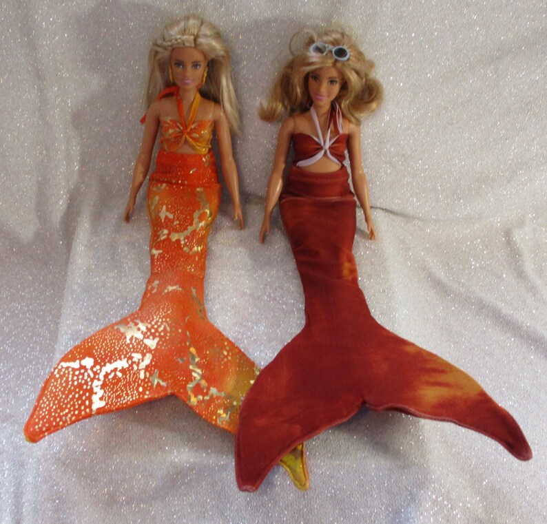 Mermaid Tail Sets For Curvey Barbie Type Dolls Handmade Etsy