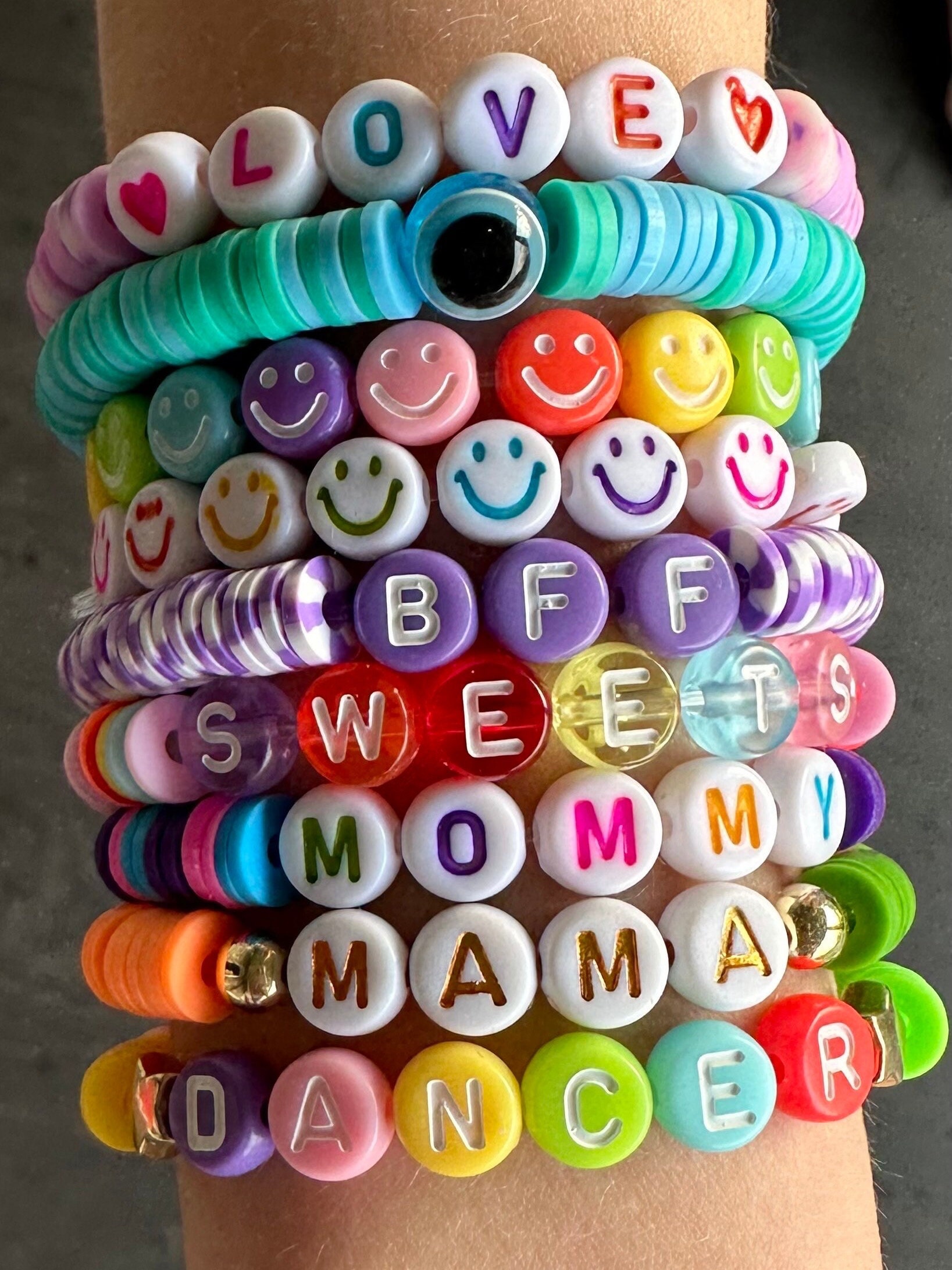 CUSTOM Word Bracelet | Friendship | Stacking | ERAS Tour | Beaded ...