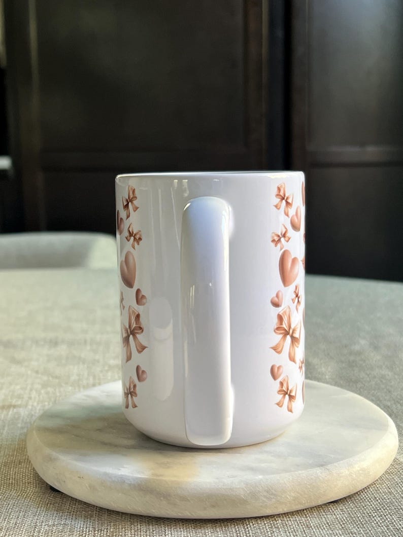 Personalized Teddy Bear Mug, Custom Name Coffee Cup, Bear With Hearts ...
