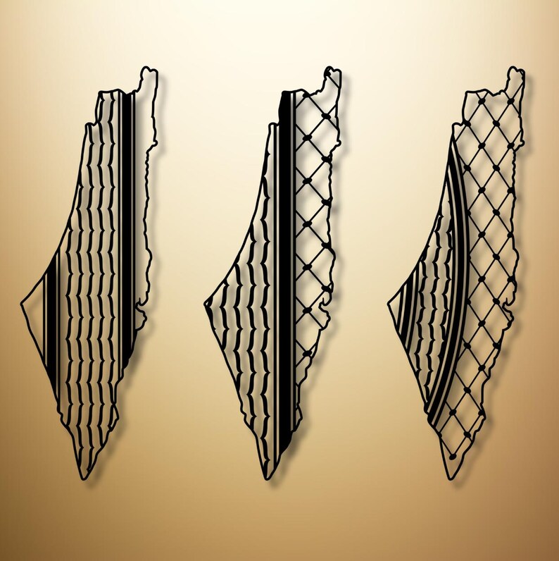 Palestine Map With Keffiyeh Pattern for Laser Cutting, Cricut and ...