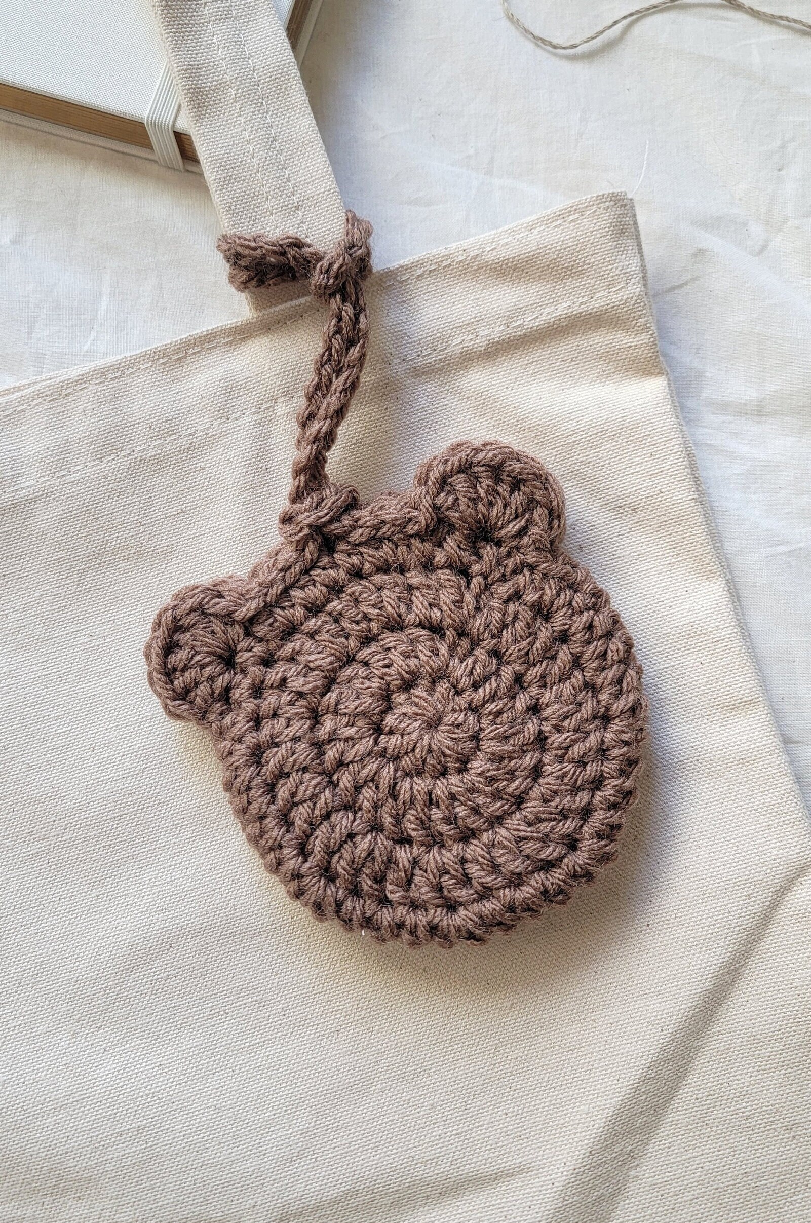 Tote Teddy | Handmade Crochet Bear Pouch | Tote Accessory | Bag Charm ...