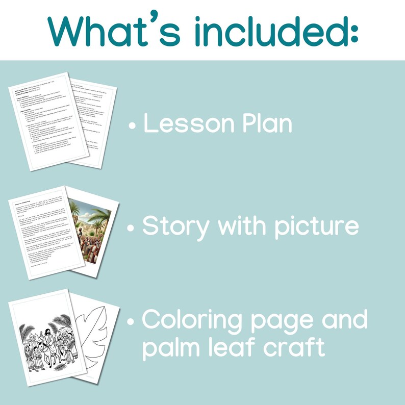 Palm Sunday Bible Lesson for Kids Sunday School Holy Week Activity ...