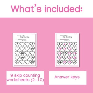 Valentine’s Day Skip Counting Worksheets - Etsy