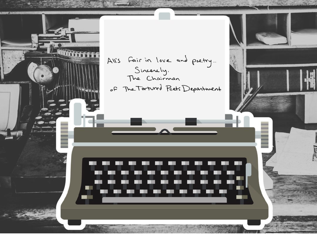 Tortured Poets Department Typewriter Sticker, TTPD Stickers, TS New ...