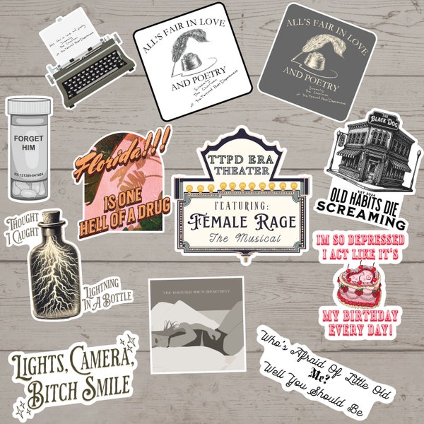 Tortured Poet Lyrics Stickers - Etsy