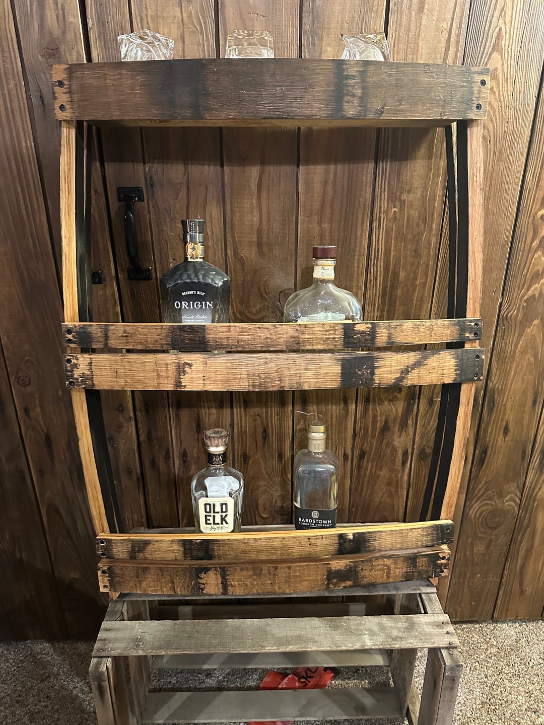 Bourbon Barrel Shelf, Barrel Stave Shelf, Bar Shelf - Etsy
