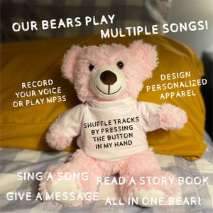Music Teddy Bear | Personalized Multi-track MP3 Music Player | up to 30 ...